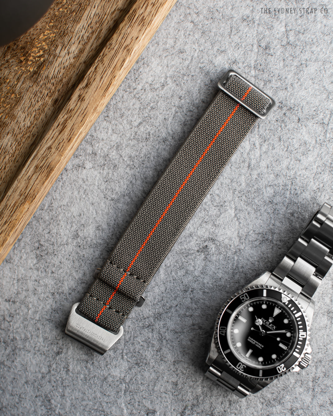 Special Ops - Grey & Orange Stripe - Elastic MN Strap