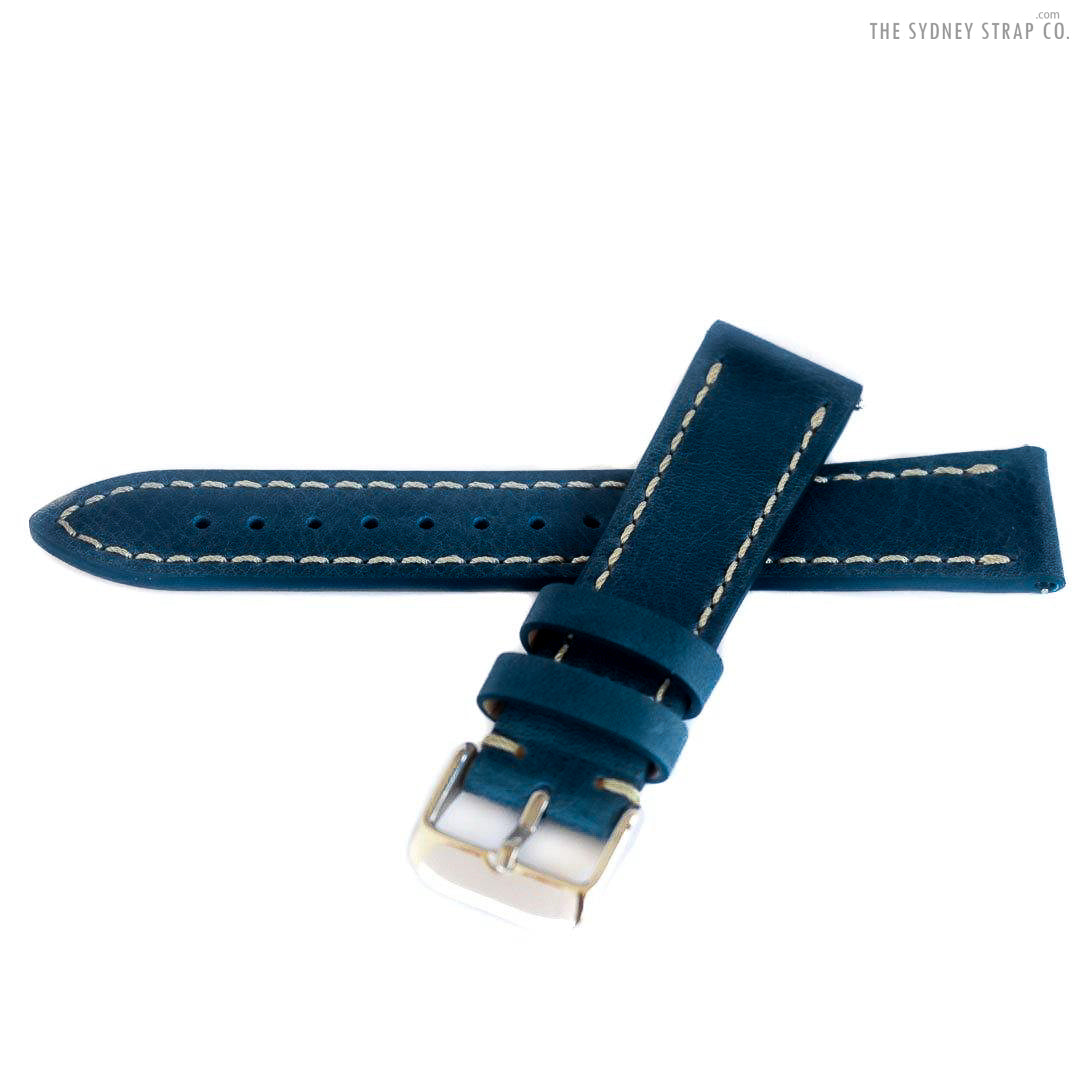 Genuine Calfskin Quick Release Navy Leather Watch Strap