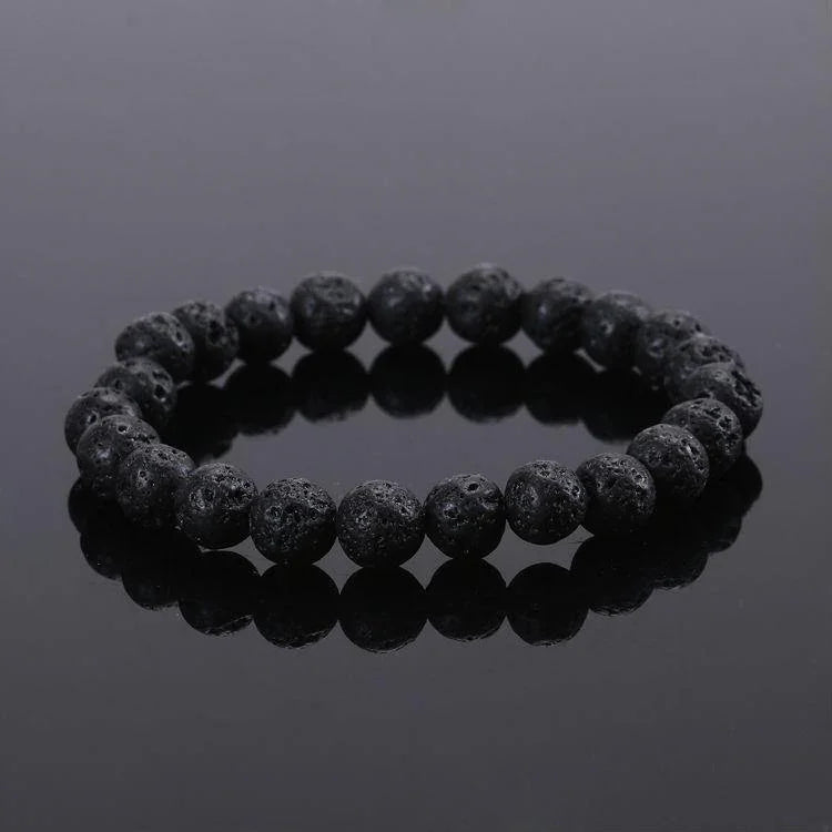 Buy Volcanic Black Buddha Bead Charm Bracelet