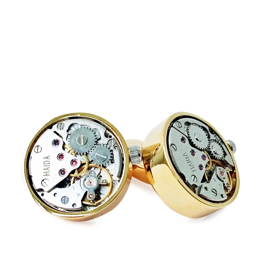 Buy Gold Automatic Watch Movement Steampunk Cufflinks