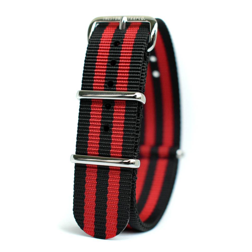 Buy Black & Red Stripe One Piece Watch Strap - The Redback